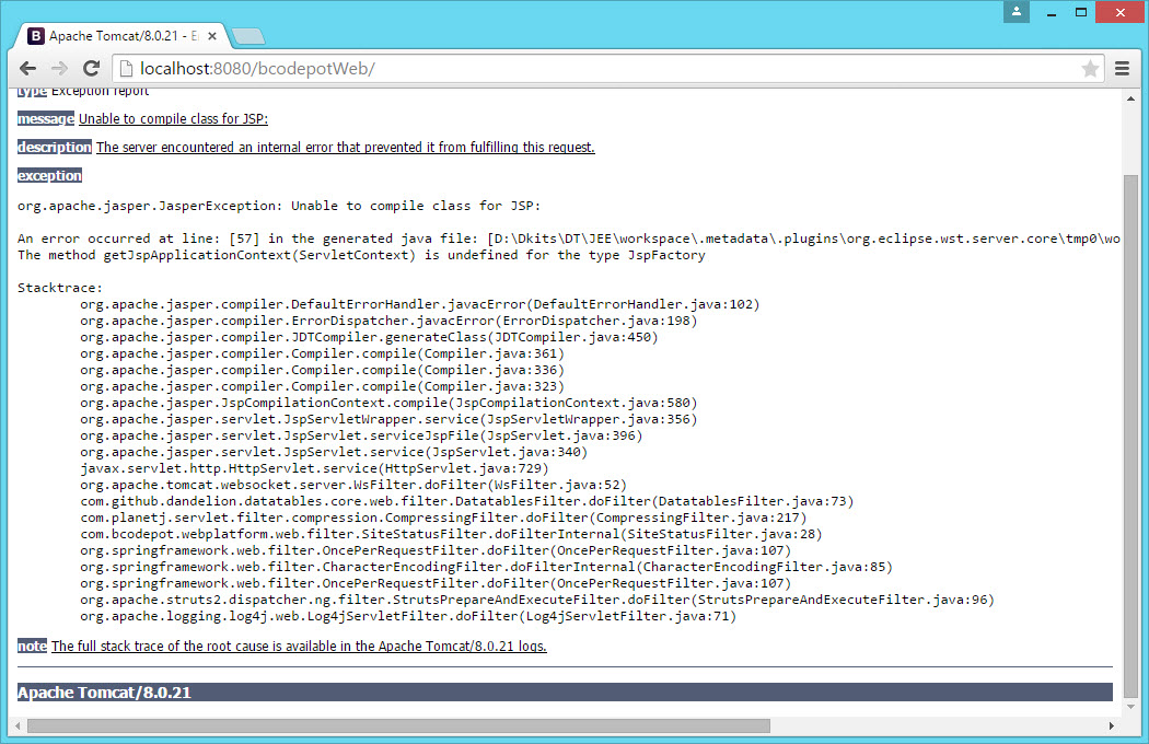 不能编译 JSP 页面错误 - 前端 - iSharkFly